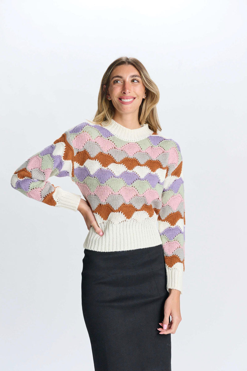 MIZ-222751 MULTI KNIT TOP – Coats and co.